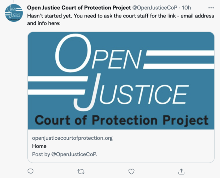 A first experience of observing in the Court of Protection – Promoting ...
